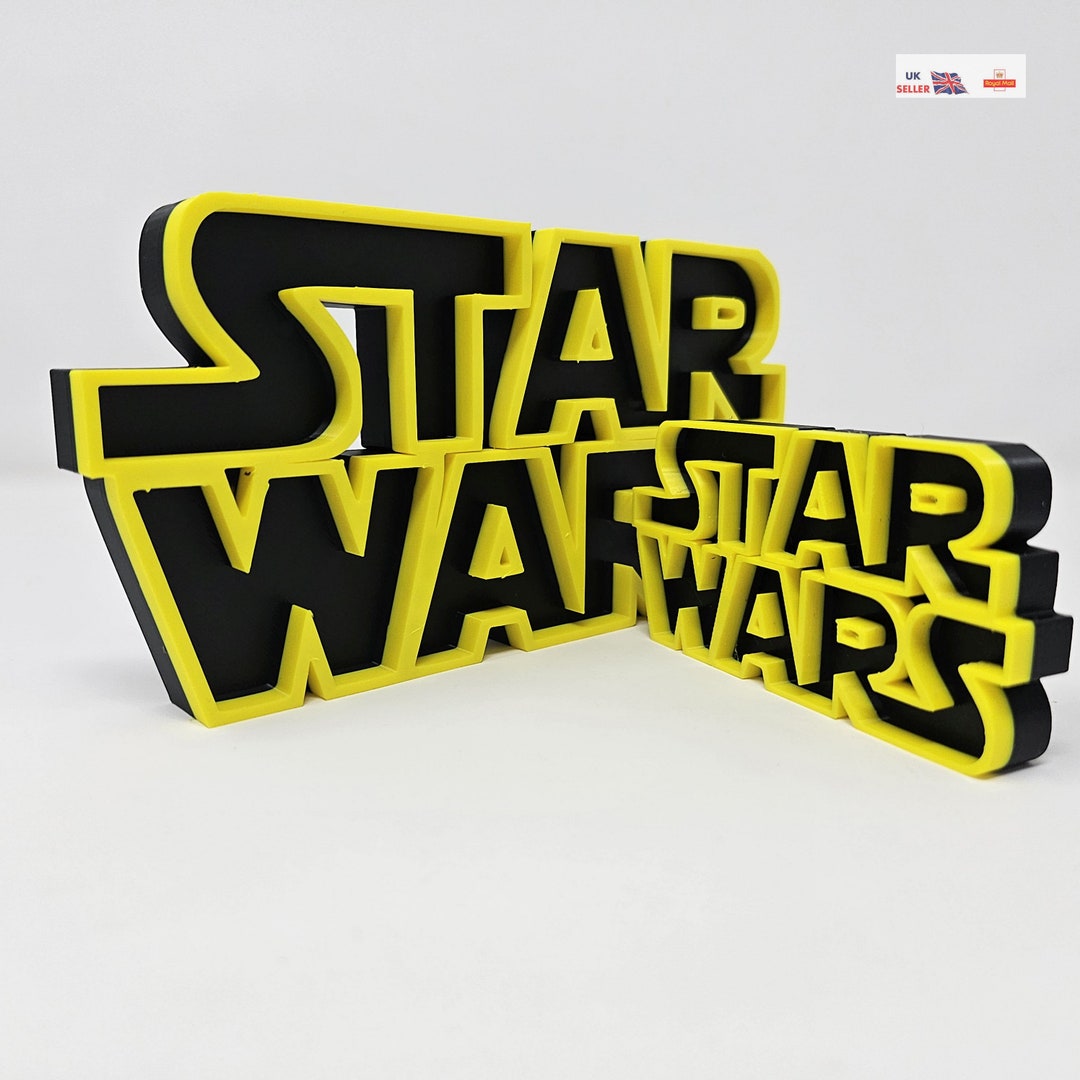 Star Wars Logo Sign Shelf Desk Decor Display Colour 3D Printed Large ...