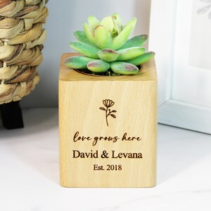 Engraved Personalized Wedding Gift Planter, Bridal Shower Gift ...