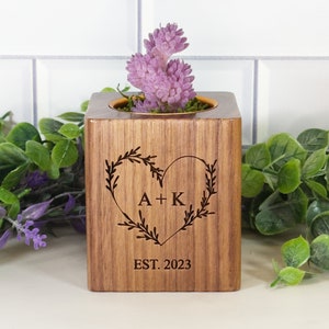 Engraved Personalized Wedding Gift Planter, Bridal Shower Gift ...