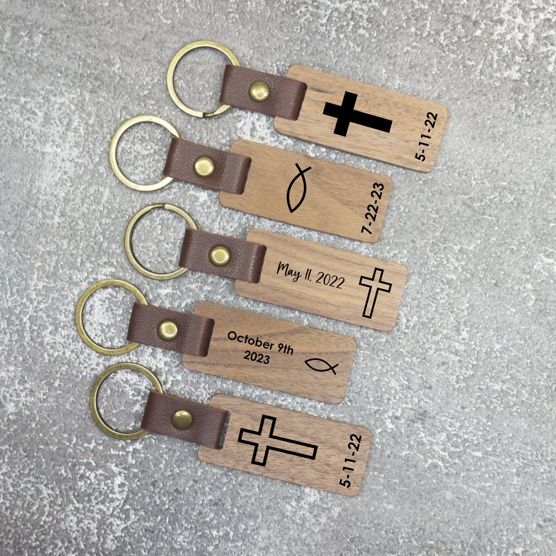 Engraved Religious Keychain, Personalized Baptism Gift, Personalized ...