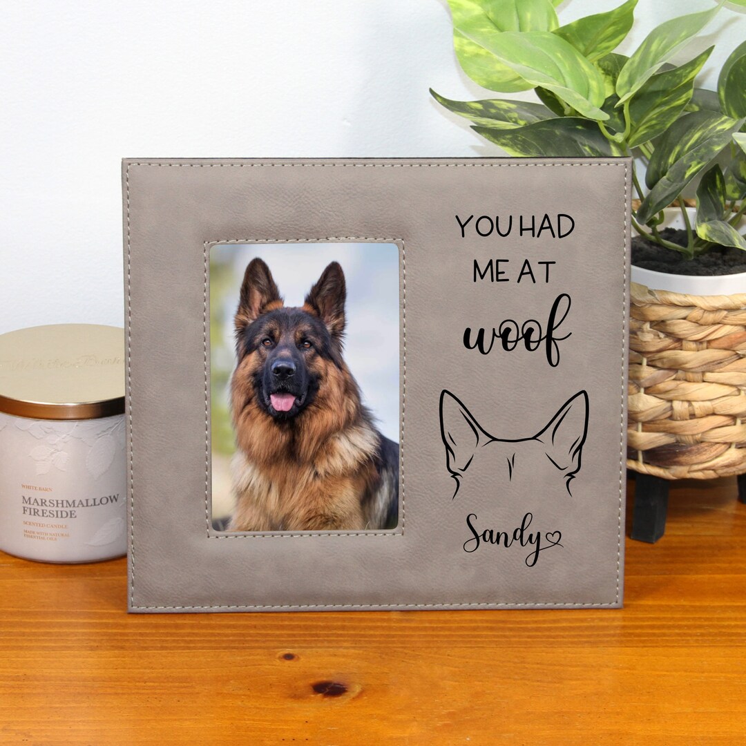 Personalized Dog Picture Frame Engraved, Dog Ear Picture Frame, Dog ...