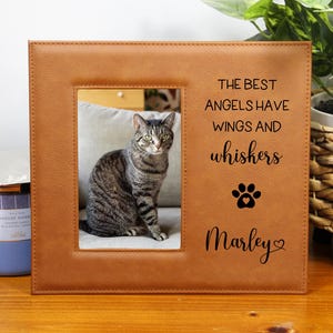 Personalized Cat Picture Frame Engraved, Cat Memorial Gift ...