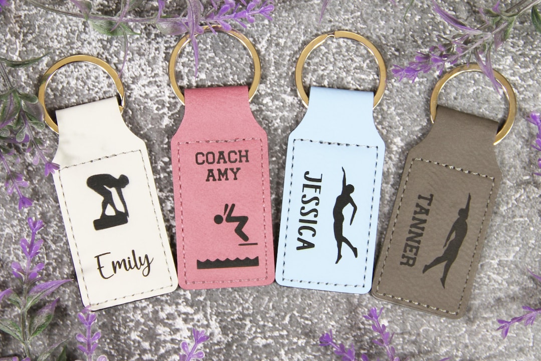 Engraved Custom Swim Keychain, Swim Team Gifts, Swim Team Senior Night ...