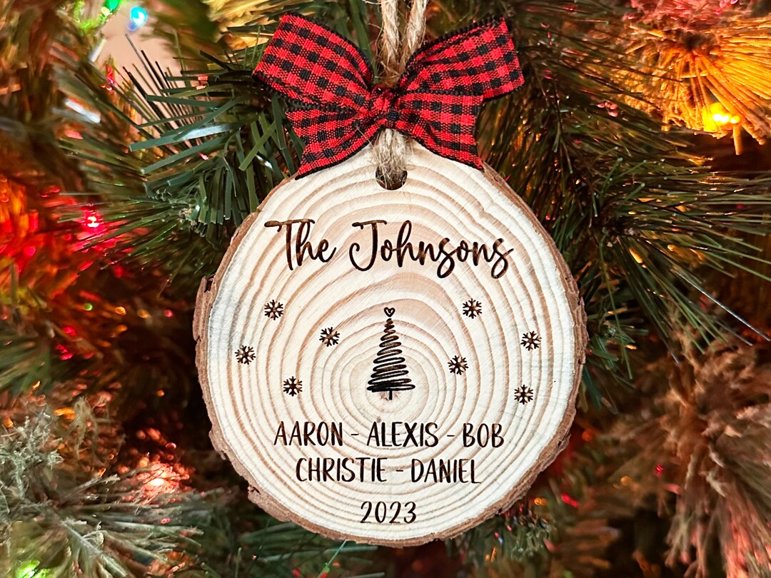 Engraved Personalized Family Names Ornament, Personalized Family ...