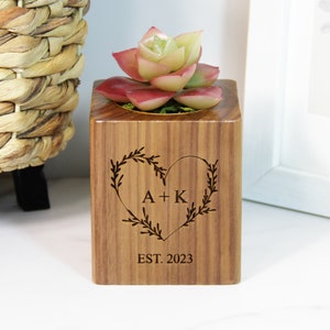 Engraved Personalized Wedding Gift Planter, Bridal Shower Gift ...