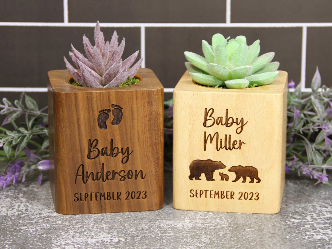 Engraved Personalized Baby Shower Gift Planter, New Parents Gift ...