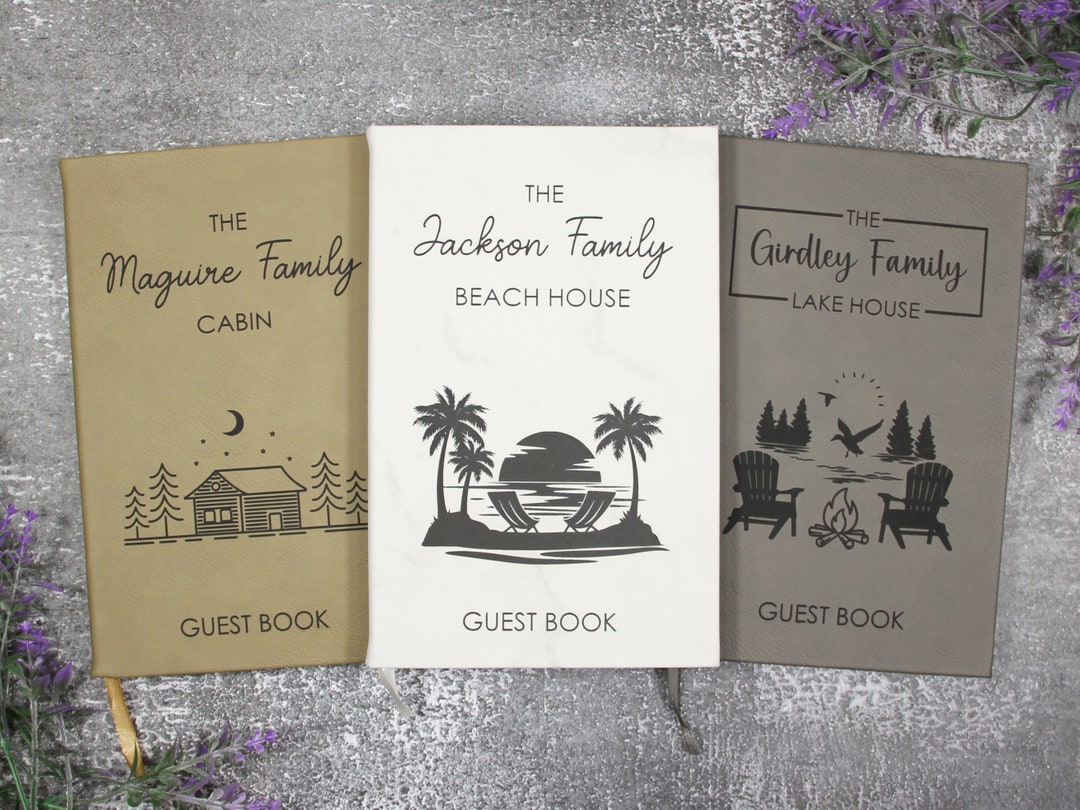 Personalized Lake House Guest Book Journal, Beach House Guest Book ...