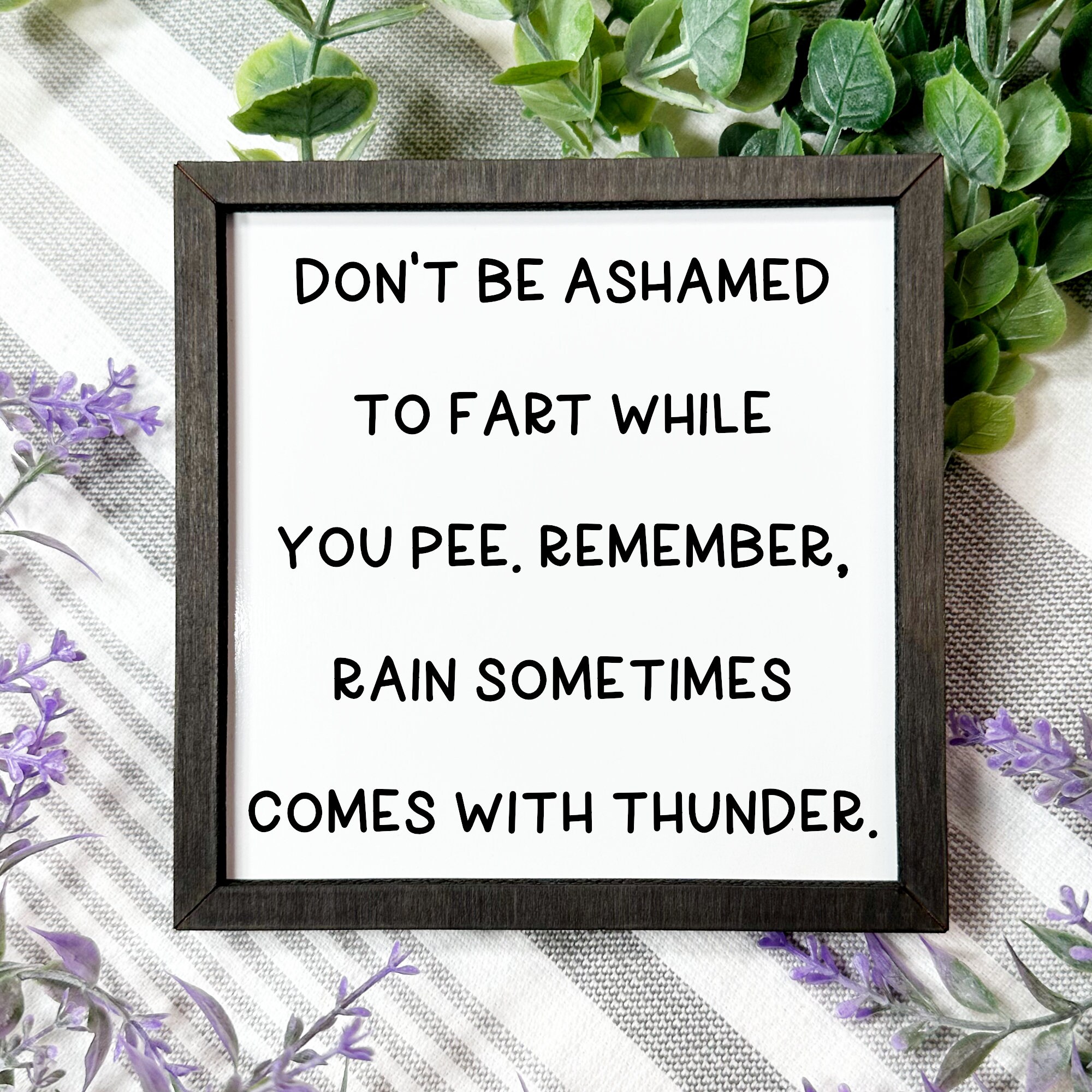 Laser Engraved Funny Bathroom Sign Modern Farmhouse Style - Etsy