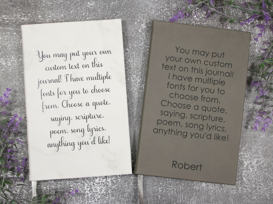 Custom Leather Hardcover Journal, Personalized Name Notebook, Custom ...