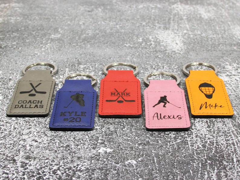 Engraved Custom Ice Hockey Keychain, Bulk Hockey Team Gifts Bulk ...