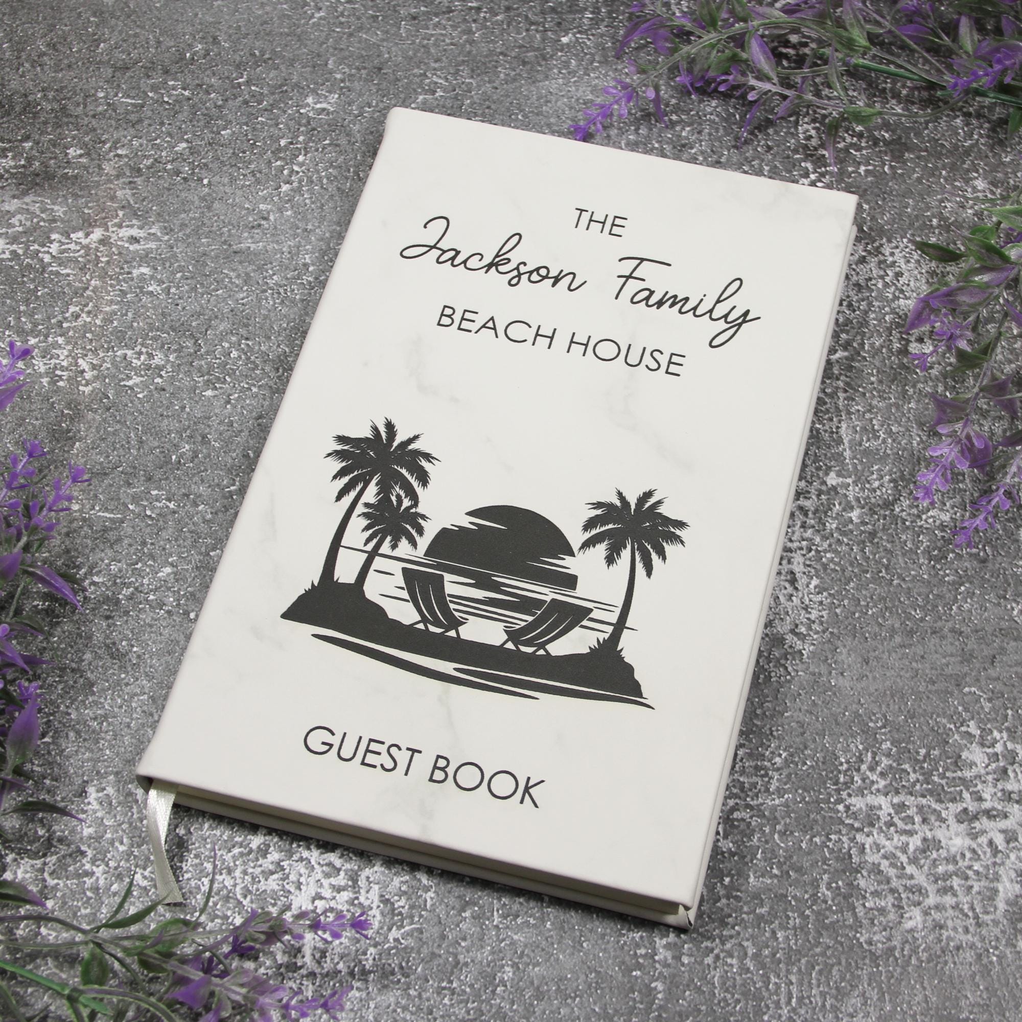 Engraved Personalized Lake House Guest Book Journal, Beach House Guest ...