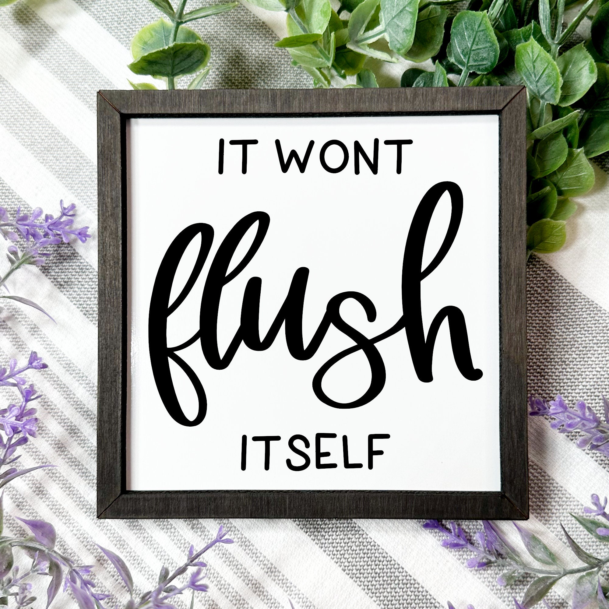 Laser Engraved Funny Bathroom Sign Modern Farmhouse Style - Etsy