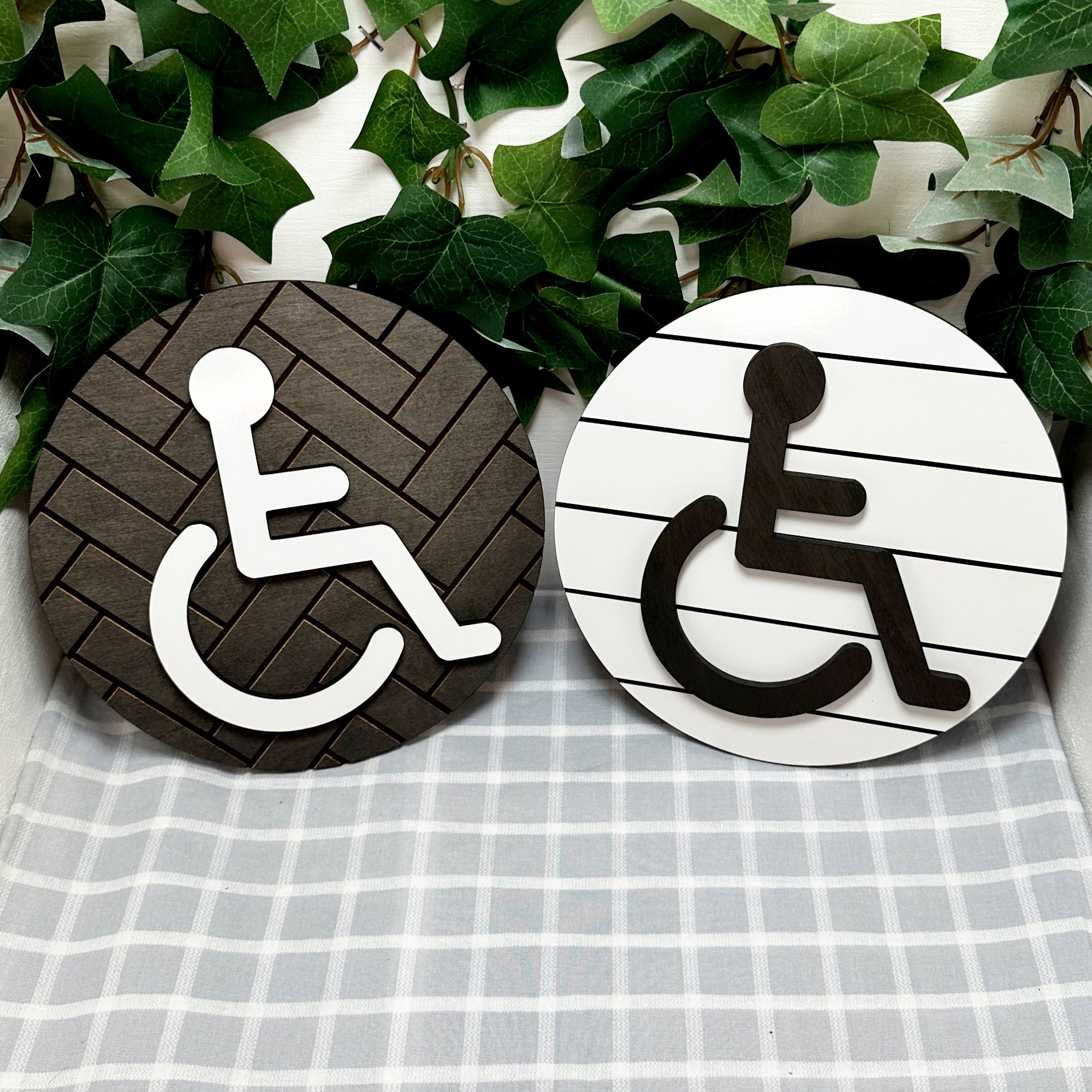Laser Engraved 3D Bathroom Door Sign Handicap Disabled - Etsy
