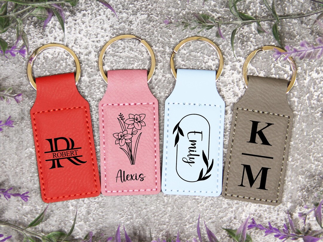 Bulk Discounts - Engraved Custom Leather Keychain, Custom Name Keychain ...
