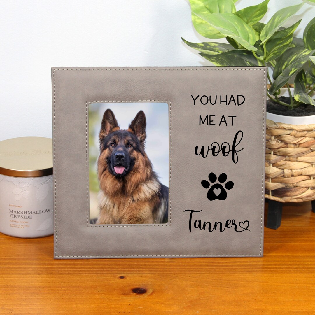 Personalized Dog Picture Frame, You Had Me at Woof, Dog Memorial Gift ...