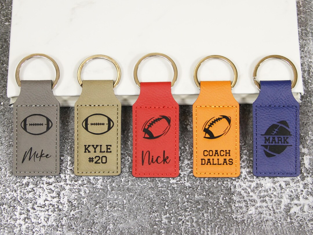 Bulk Discounts - Engraved Custom Football Keychain, Football Team Gifts ...