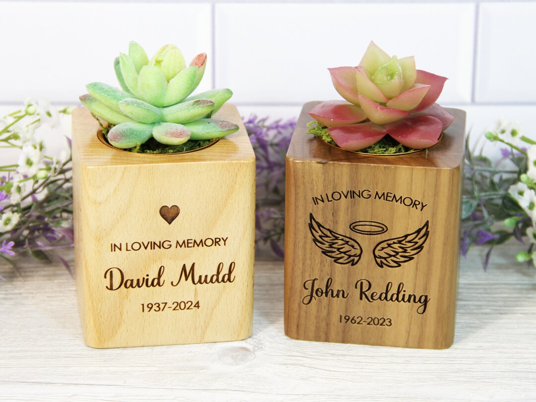 Engraved Personalized Memorial Gift Planter, Personalized Succulent ...