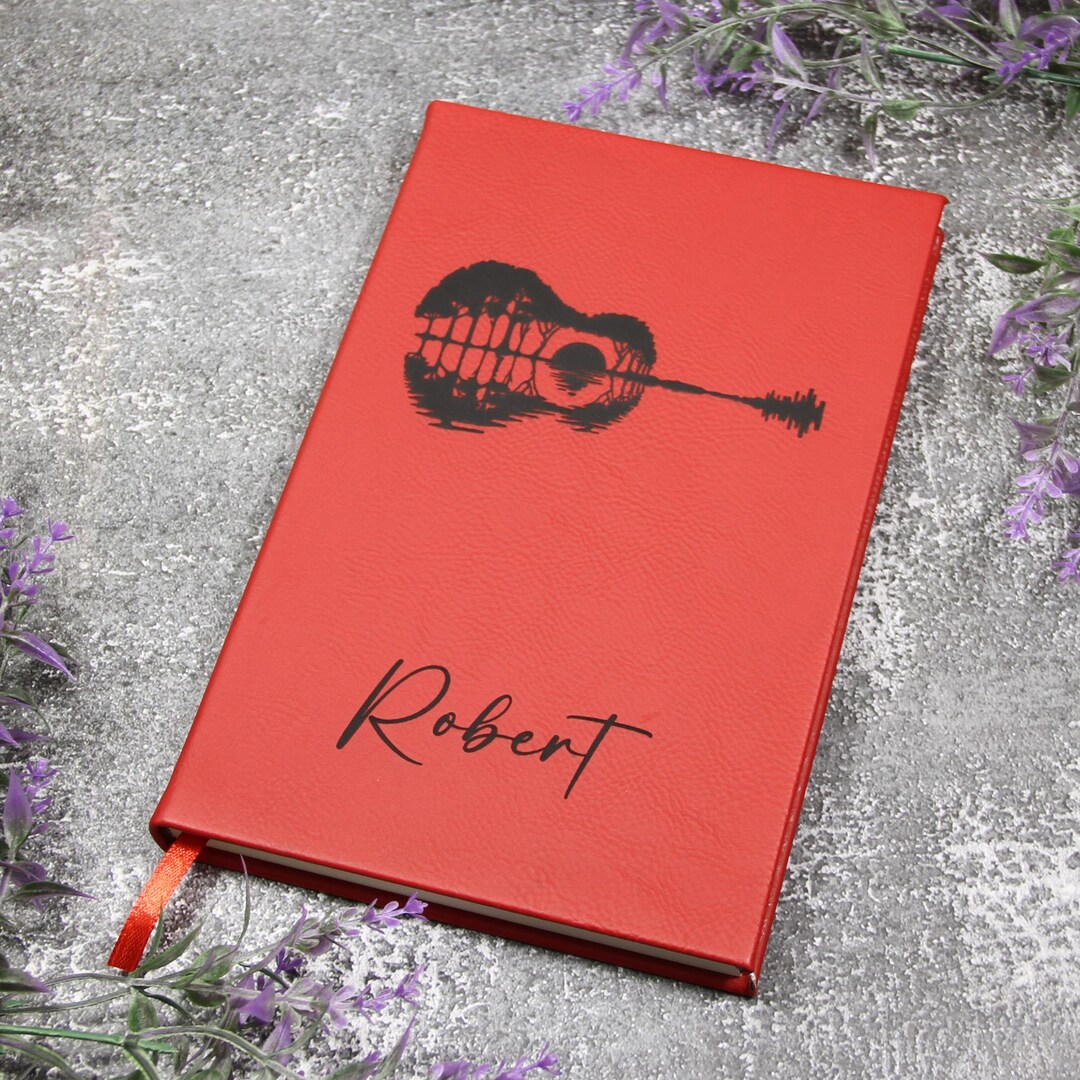 Personalized Lyric Hardcover Leather Journal, Musician Song Journal ...