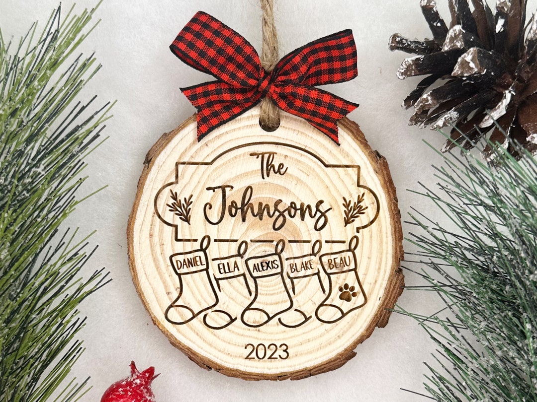 Engraved Personalized Family Names Ornament, Personalized Family ...
