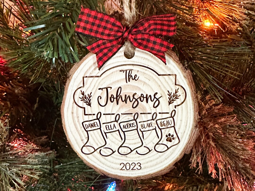 Engraved Personalized Family Names Ornament, Personalized Family ...