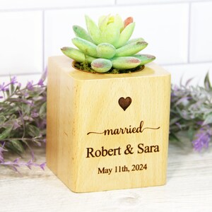 Engraved Personalized Wedding Gift Planter, Bridal Shower Gift ...