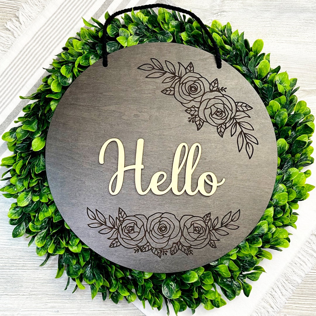 Laser Engraved Welcome Signs Go Away Sign Hello Sign Front - Etsy