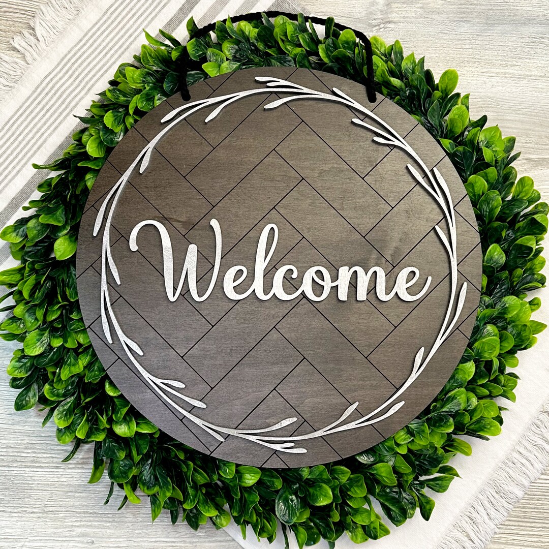 Laser Engraved Welcome Signs Go Away Sign Hello Sign Front - Etsy