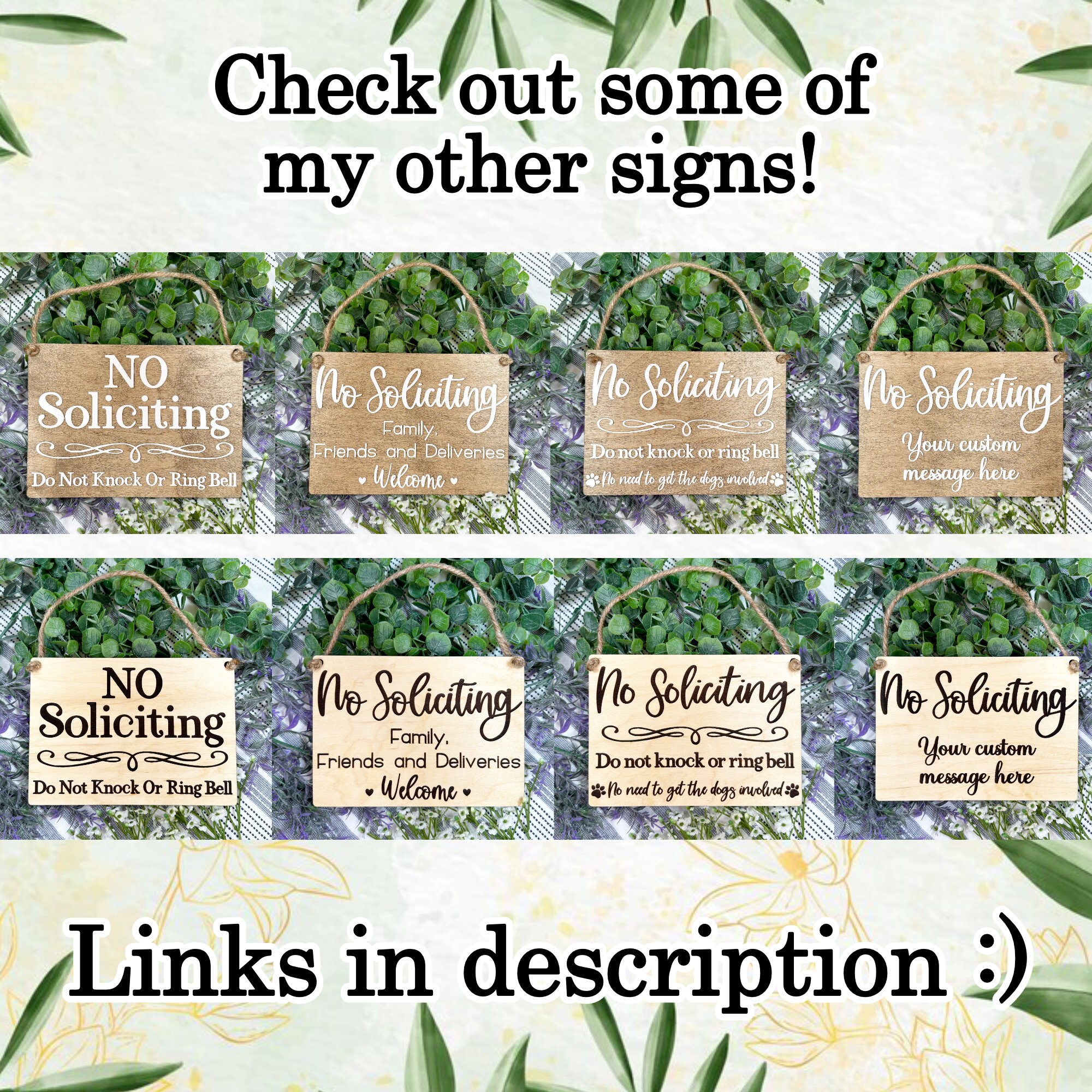 Laser Engraved No Soliciting Signs No Soliciting Sign for - Etsy