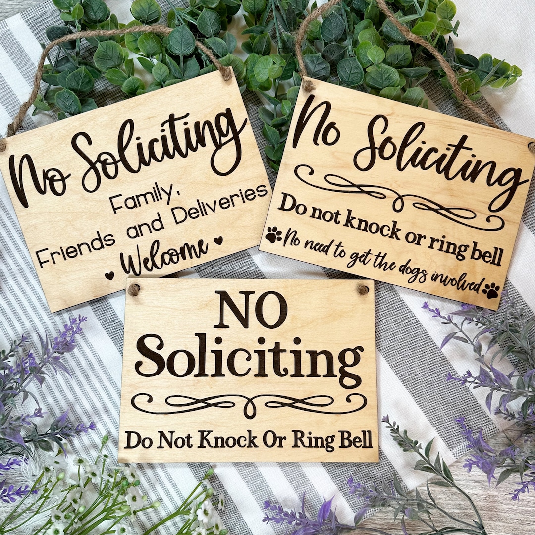 Laser Engraved No Soliciting Signs No Soliciting Sign for - Etsy