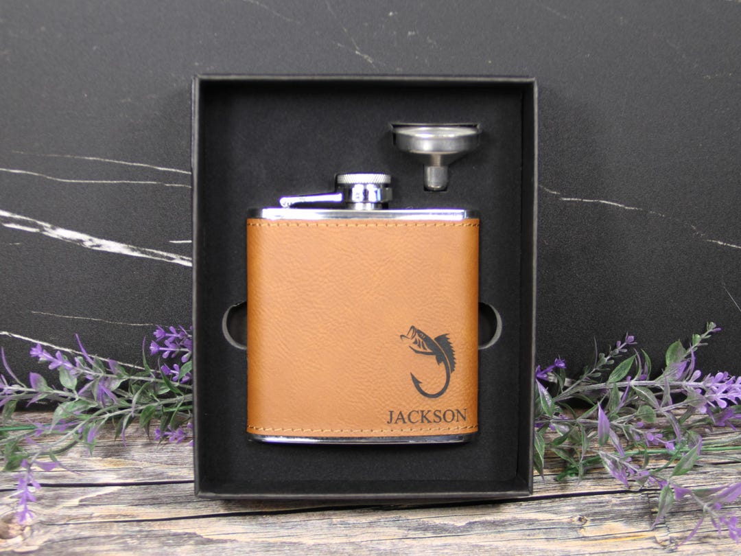 Personalized Laser Engraved Flask Funnel Gift Box Set, Stainless Steel ...