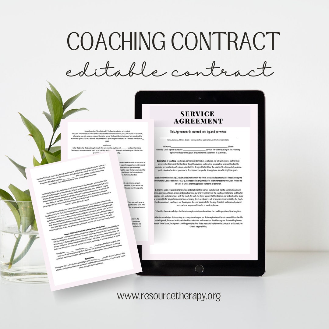 Coaching Agreement Coaching Terms or Contract Coach Client Agreement ...