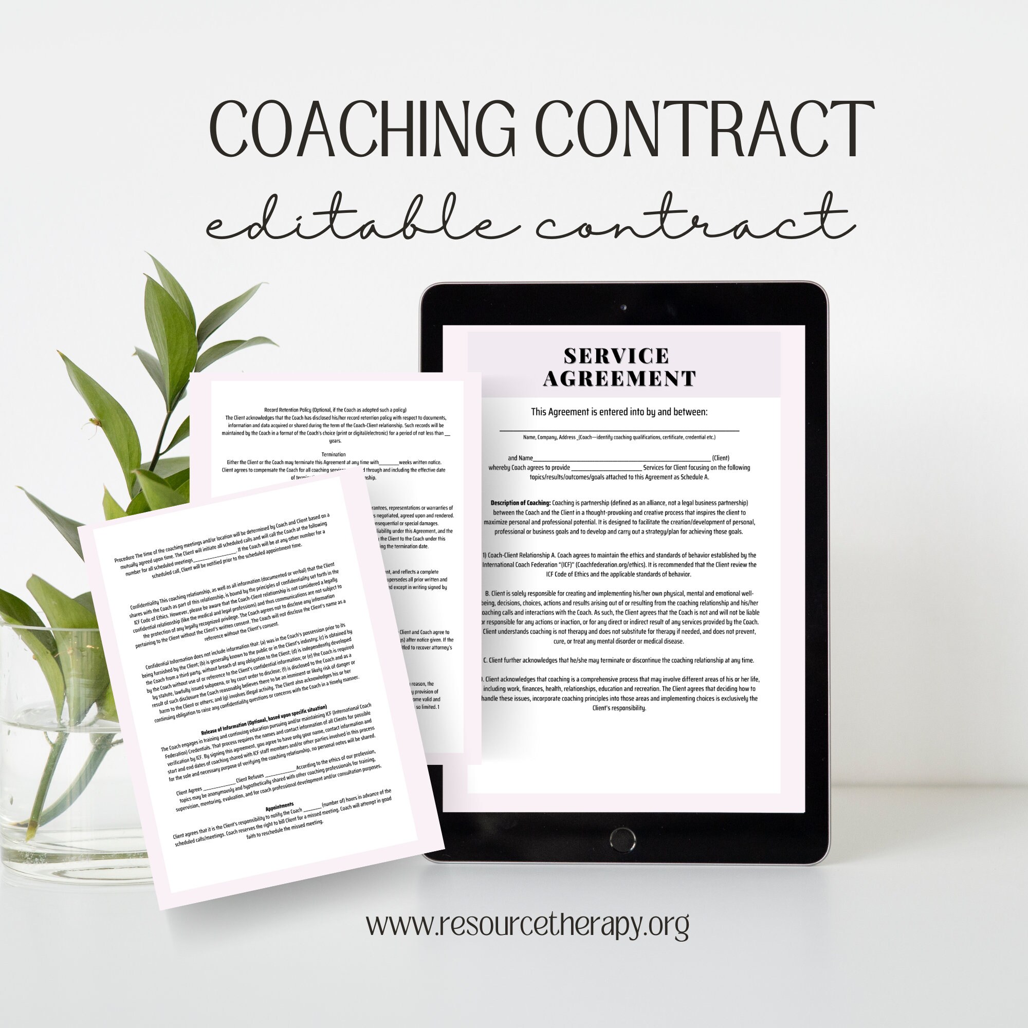 Coaching Agreement Coaching Terms or Contract Coach Client Agreement ...