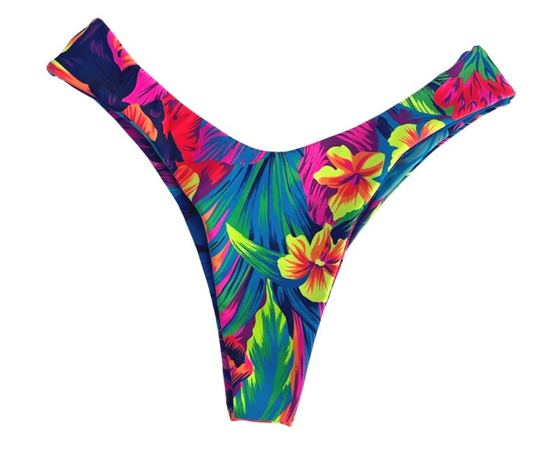 Retro Cheeky Reversible Bikini Bottom Skimpy Surf Thong - Etsy Australia