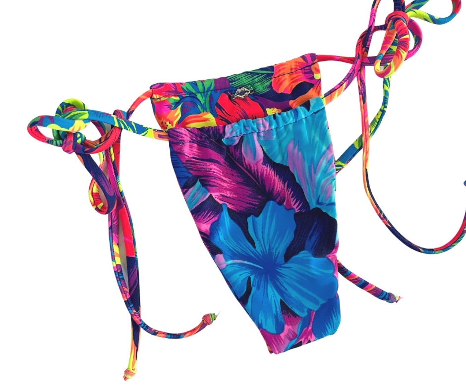 Cheeky Thong Adjustable Bikini Bottom Skimpy Bottom Ibiza - Etsy