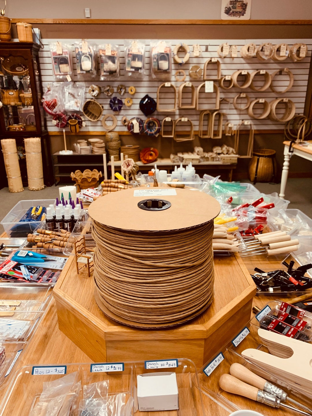 Fibre Rush 5/32 10lb Spool Kraft Brown Paper Rush Approximately 2100ft ...