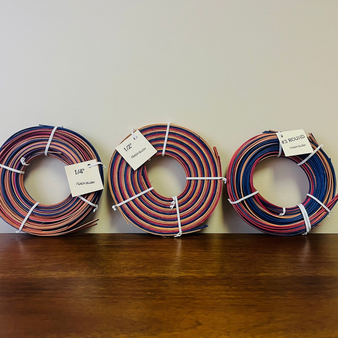 Peach Blush Colored Reeds - 1/4" Flat Reed 1/2" Flat Reed & #3 Round ...