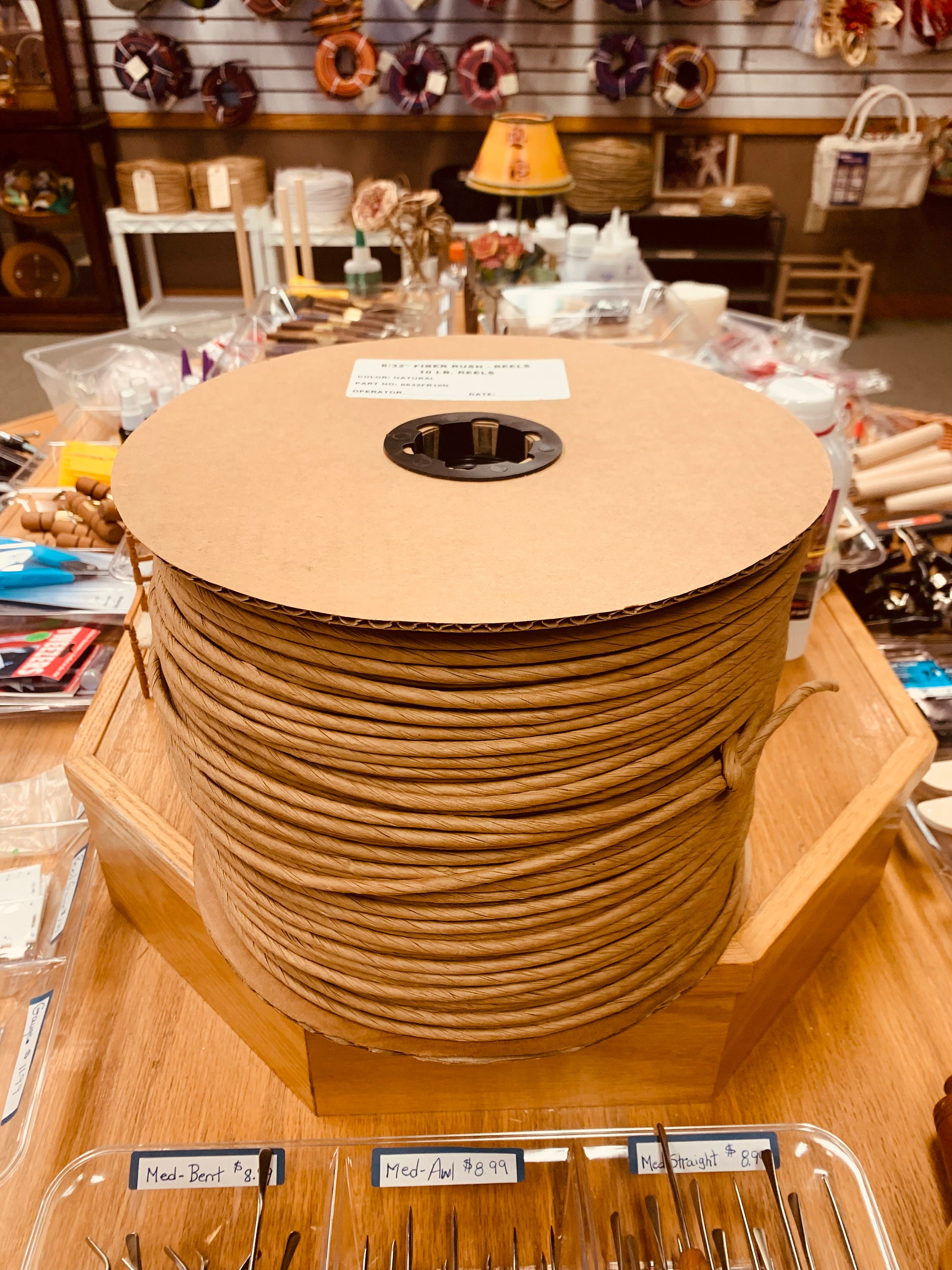 Fibre Rush 6/32 10lb Spool Approximately 2100ft of Kraft Brown Fiber ...
