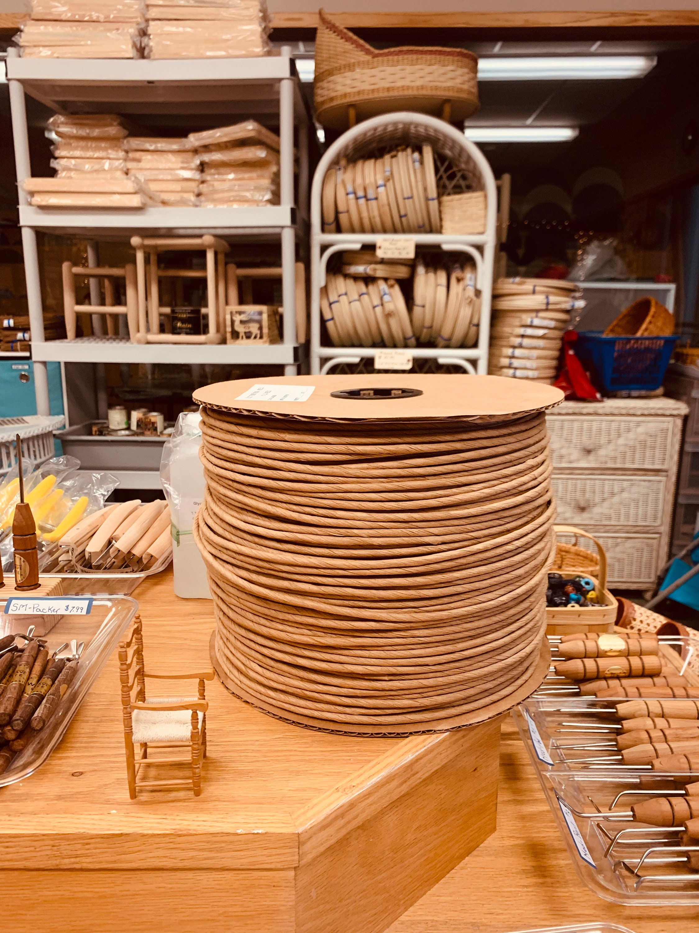 Fibre Rush 6/32 10lb Spool Approximately 2100ft of Kraft Brown Fiber ...