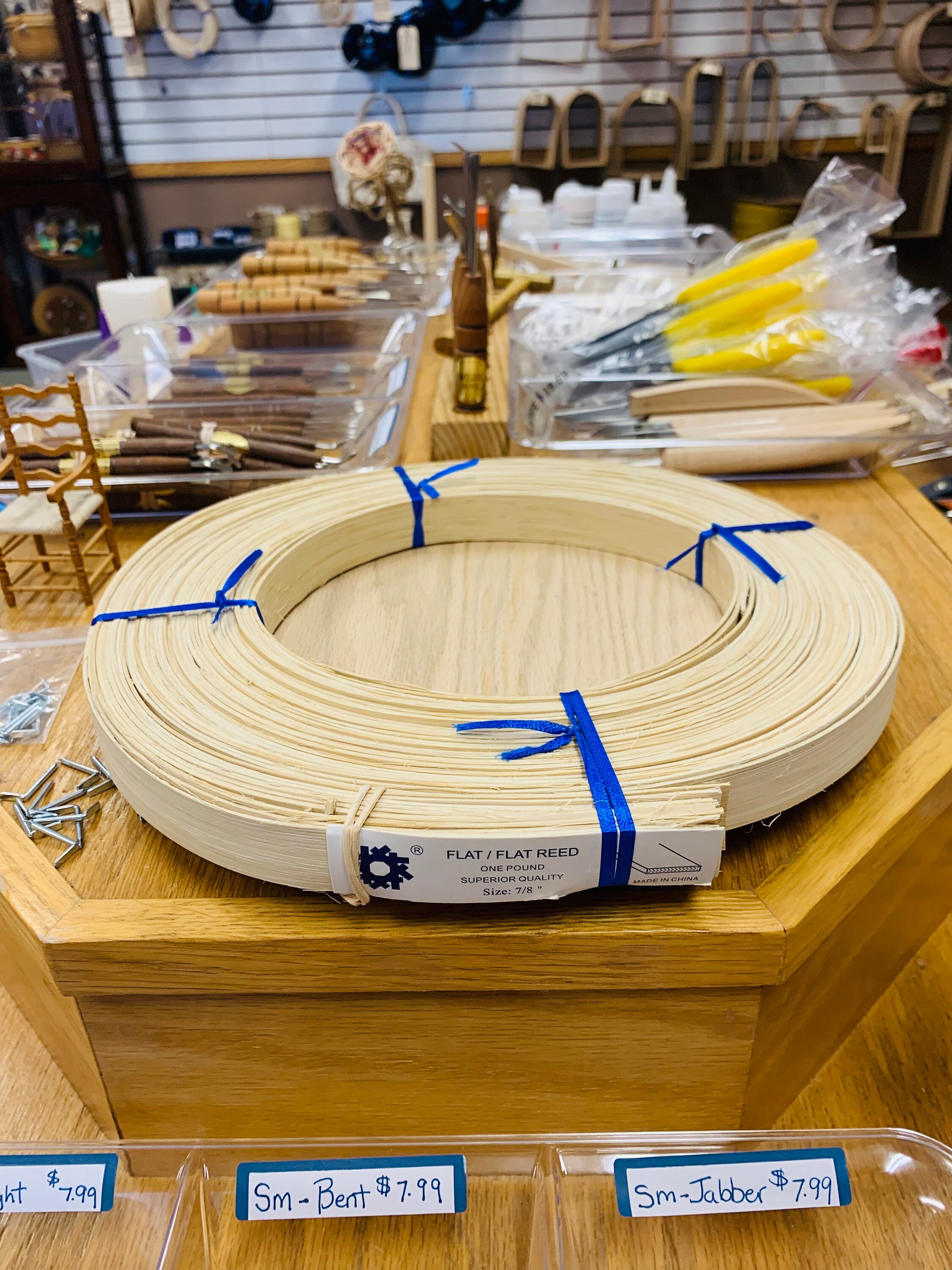 Flat Reed 7/8 Rattan Reeds Basket Weaving Supplies 1 Pound Coil ...