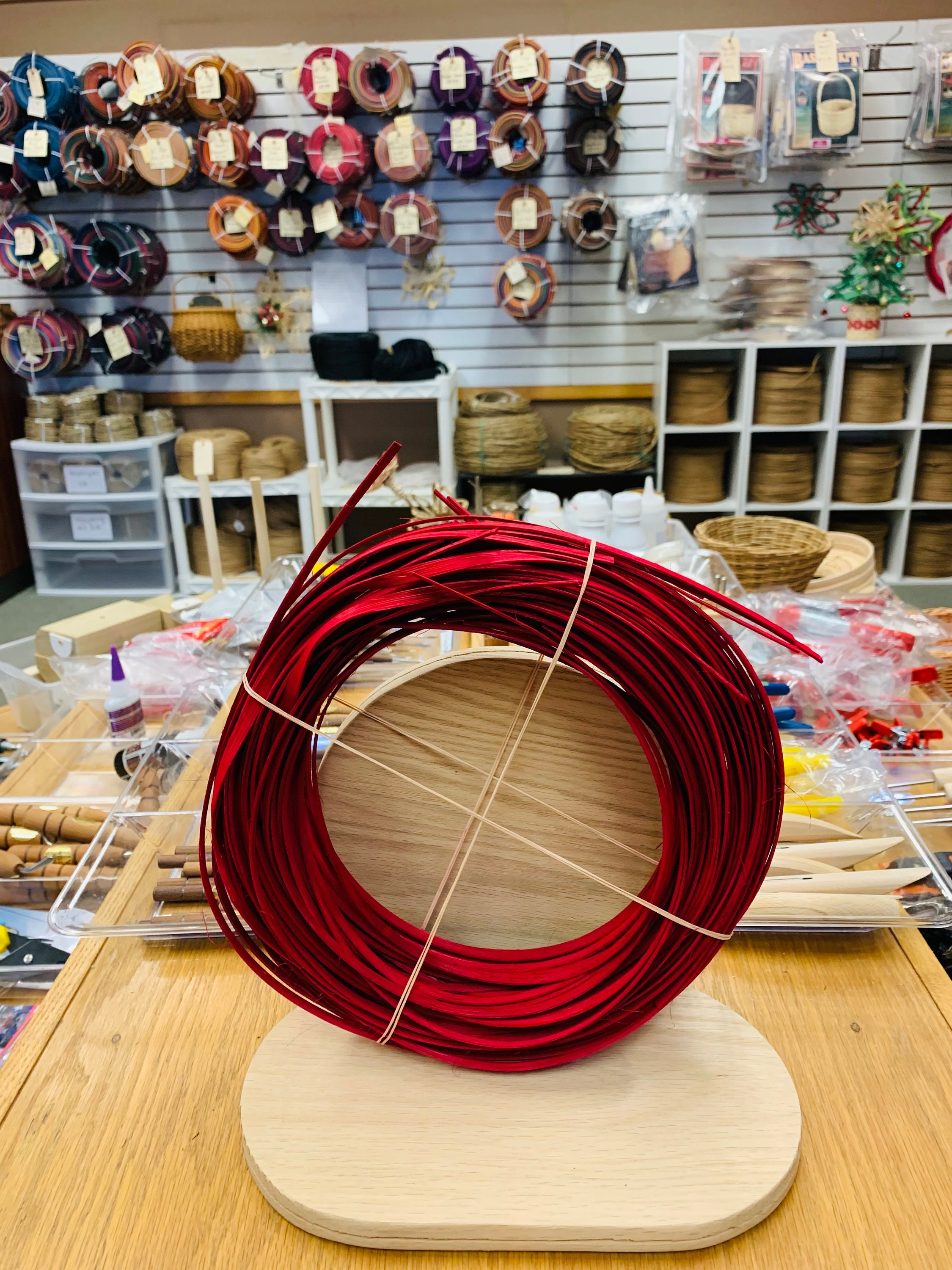 Pre Dyed Red Flat Reed 4oz & 8oz Coils 1/4 and 3/8 Widths Basket ...