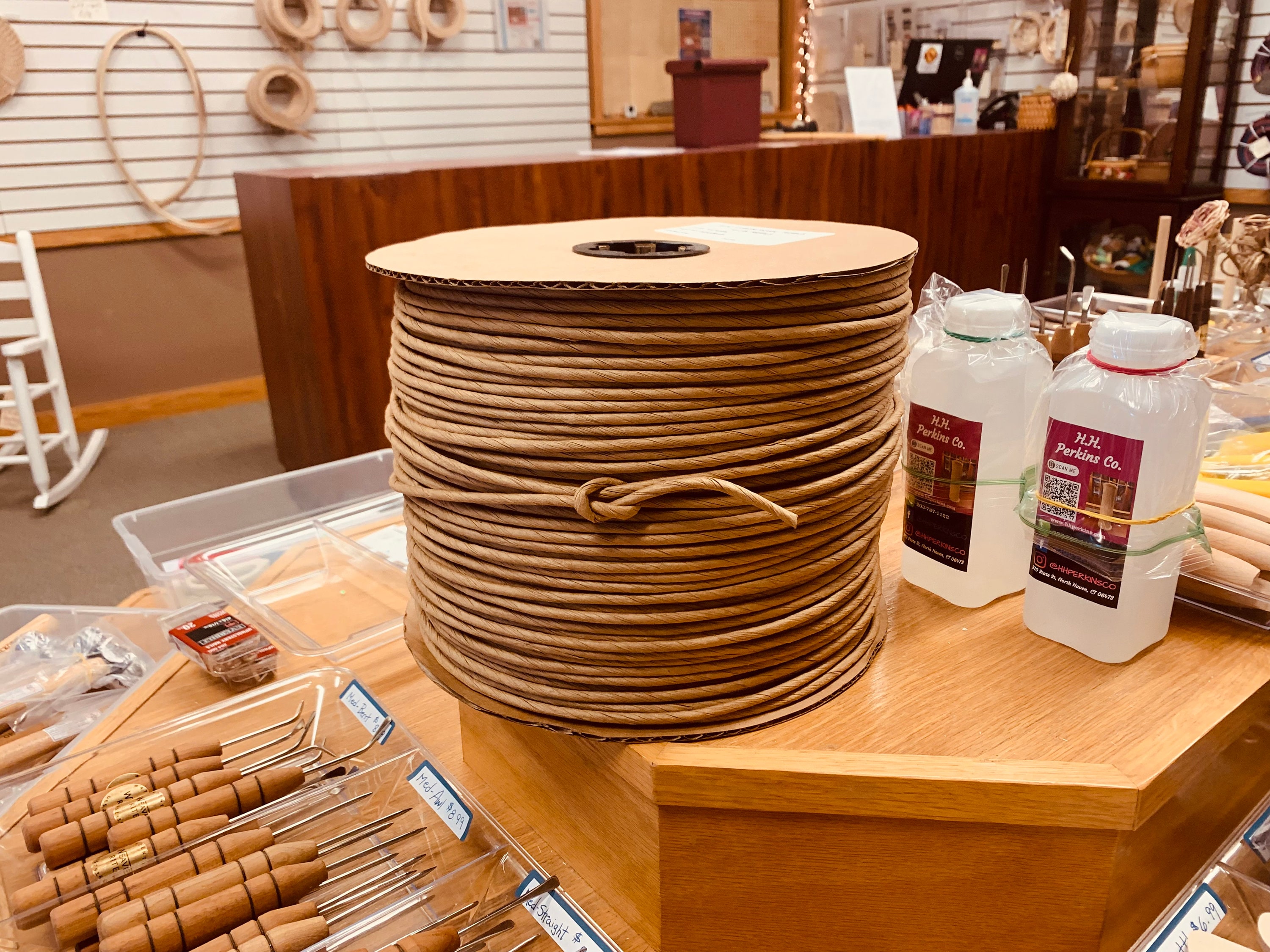 Fibre Rush 6/32 10lb Spool Approximately 2100ft of Kraft Brown Fiber ...