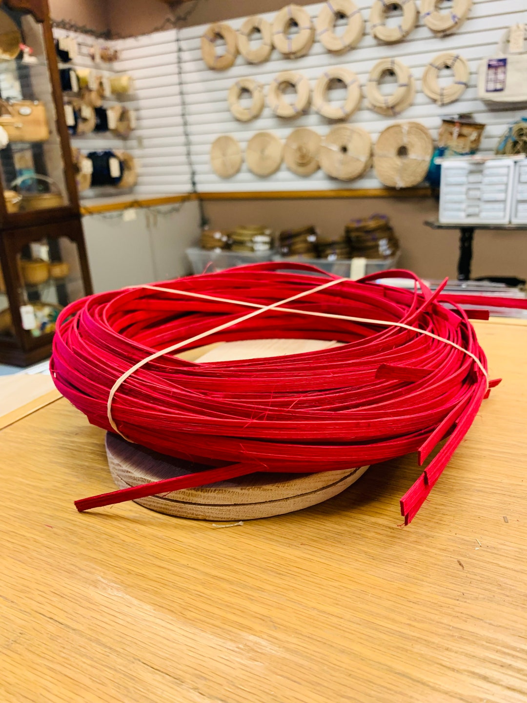 Pre-dyed Red Flat Reed 4oz & 8oz Coils - 1/4" and 3/8" Widths - Basket ...