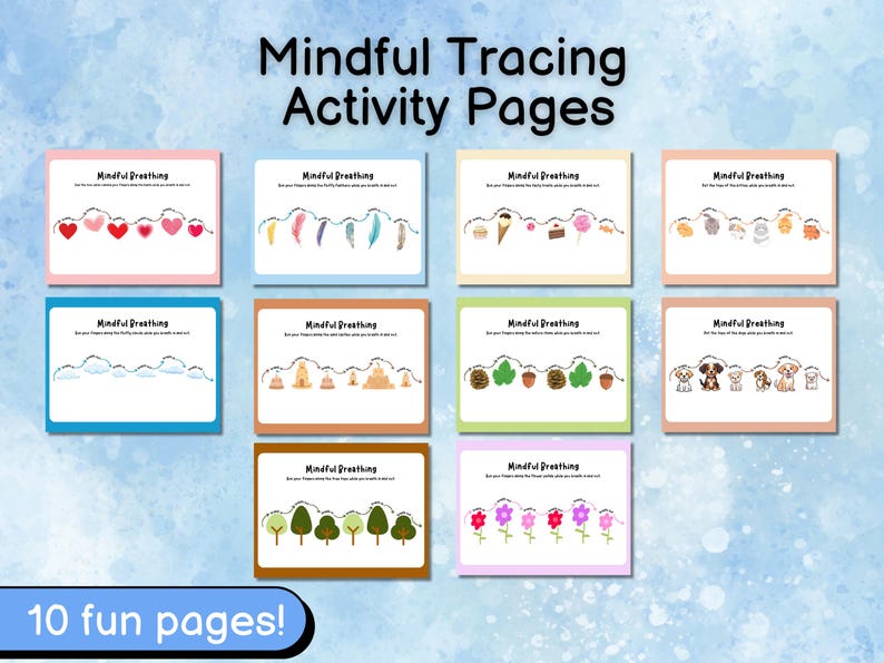 Mindful Tracing Activity Pages, Relaxation for Kids, Calming Breathing ...