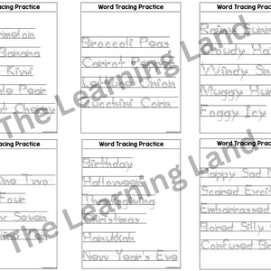 Word Tracing Worksheets, Printable Tracing Practice for Kids ...