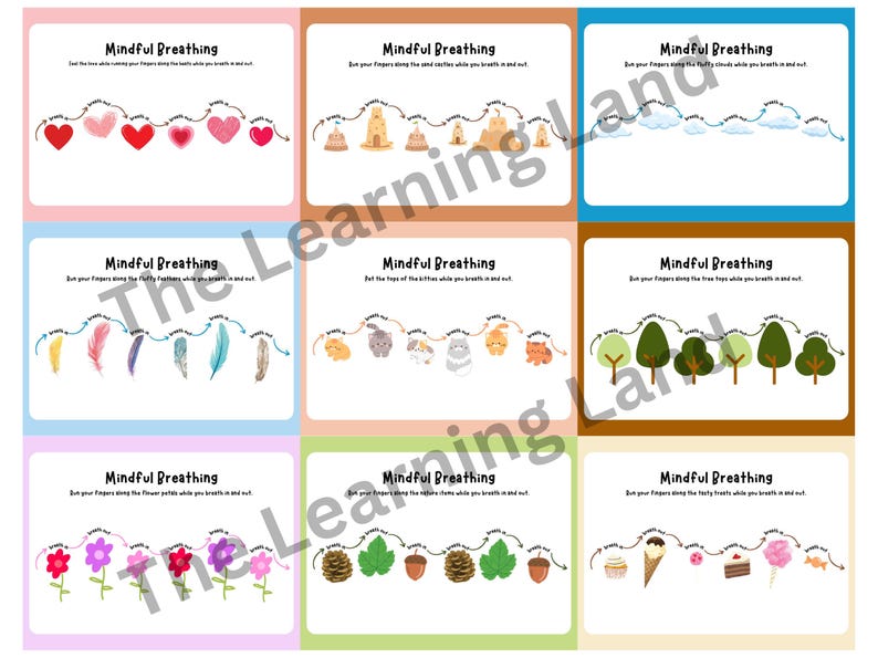Mindful Tracing Activity Pages Relaxation for Kids Calming Breathing ...