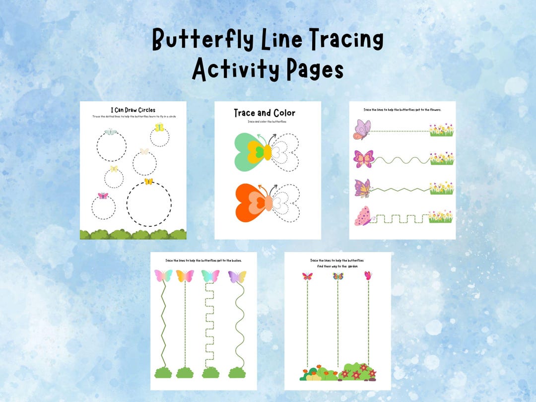Butterfly Line Tracing Worksheets Fun Printable Tracing for Kids ...