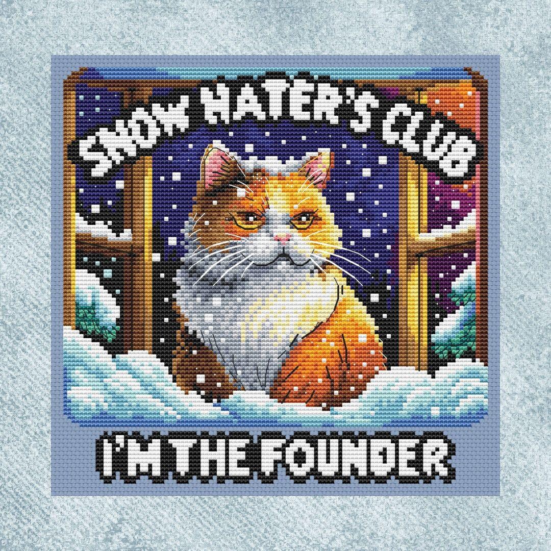 Winter Haters Cat Cross Stitch Pattern: Anti-snow Club (PDF Pattern) - Etsy