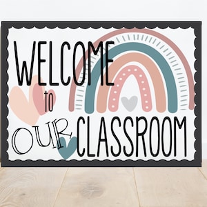Boho Rainbow Printable Bulletin Board/classroom Door Display Kit ...