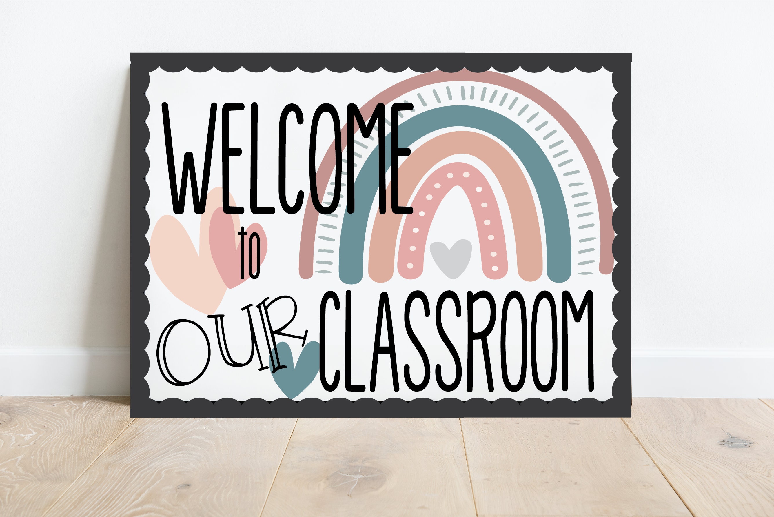 Boho Rainbow Printable Bulletin Board/classroom Door Display Kit ...