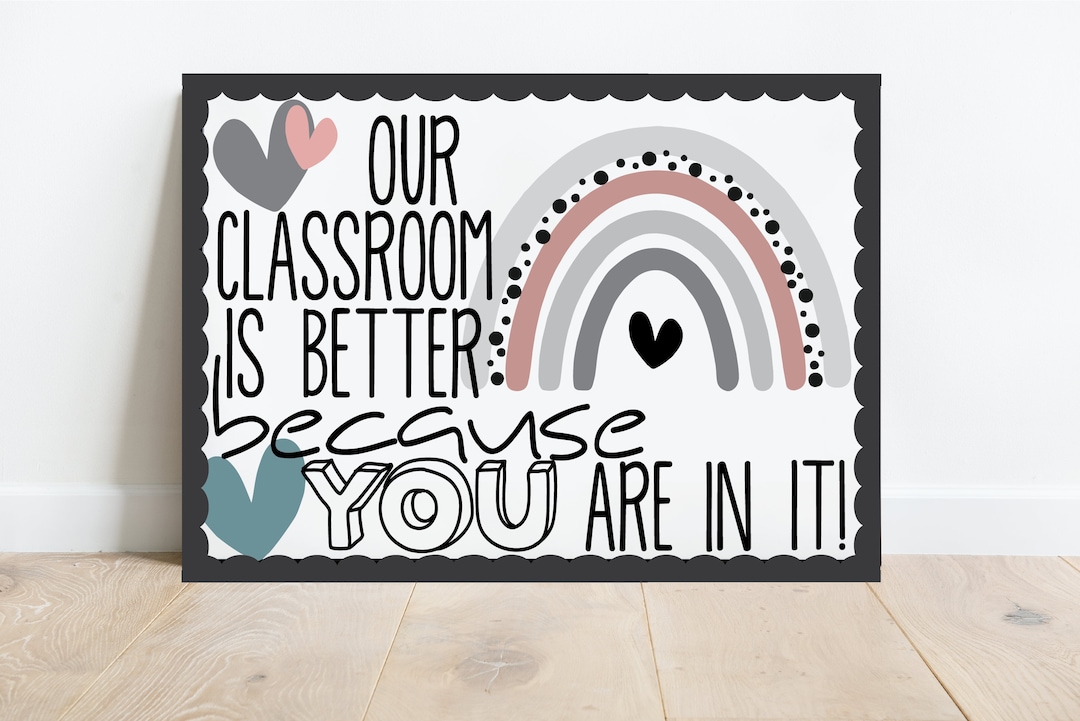 Boho Rainbow Theme Printable Bulletin Board/classroom Door Display Kit ...